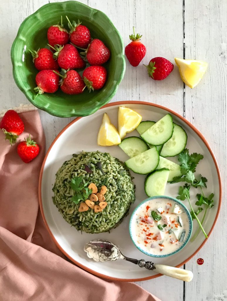Palak pulao (pilaf) or spinach rice – Kitchen Mai