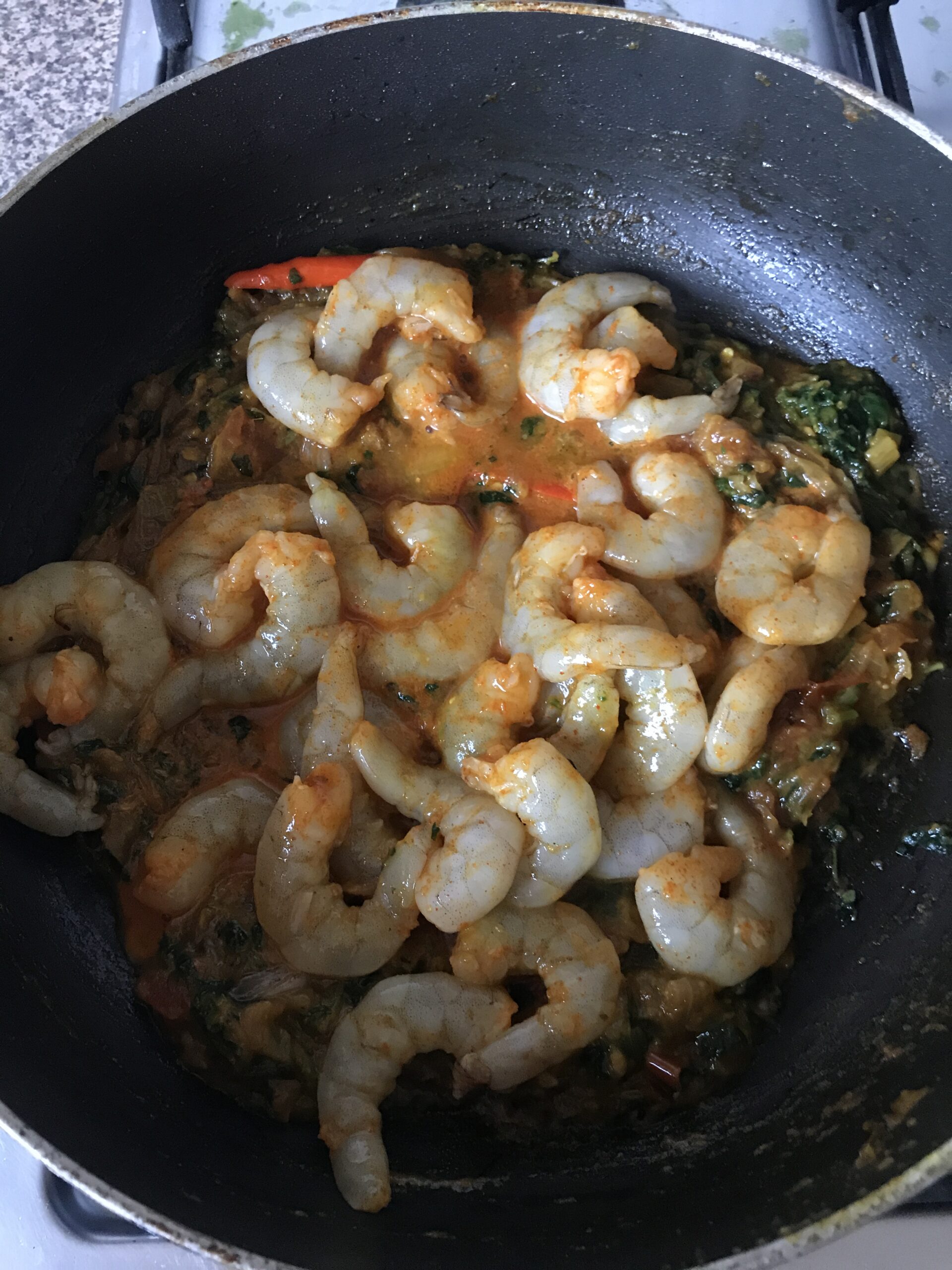 Prawns with spring onions and fenugreek leaves – Kitchen Mai